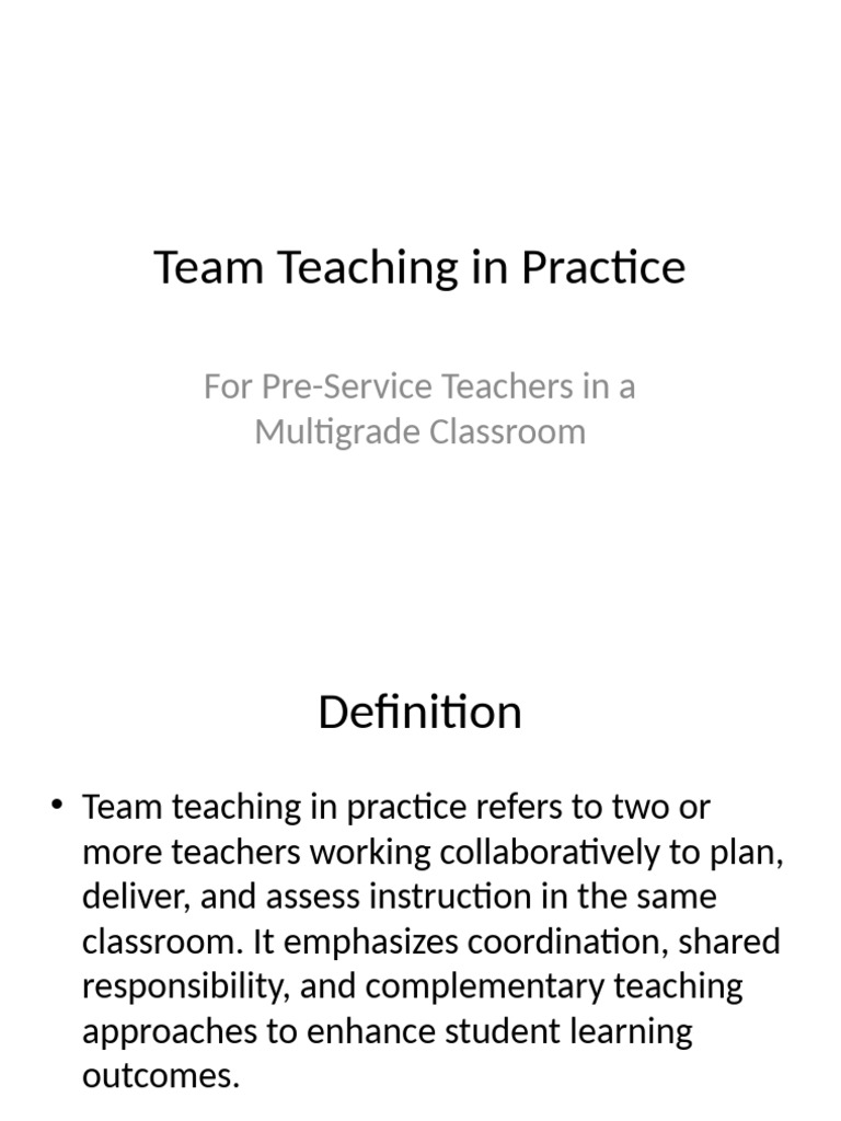 Team Teaching in Practice | PDF