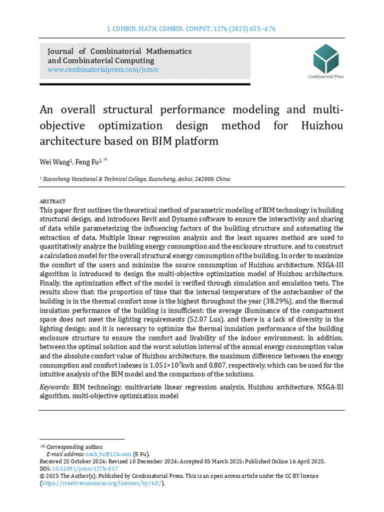 An Overall Structural Performance Modeling and Multi Objective ...