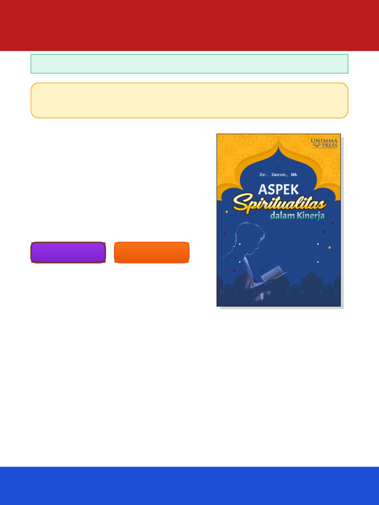 Aspek Spiritualitas dalam Kinerja Dr Imron M A ebook complete unlock ...