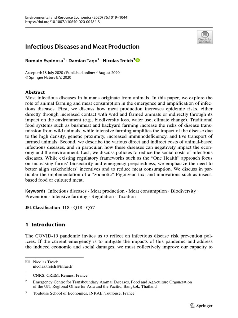 Infectious Disease Meat 10640 2020 Article 484 | PDF | Pandemic | Infection
