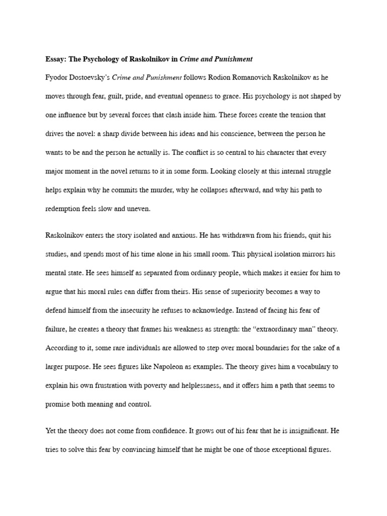 Raskolnikov's Psychological Struggle in Dostoevsky | PDF | Crime And ...