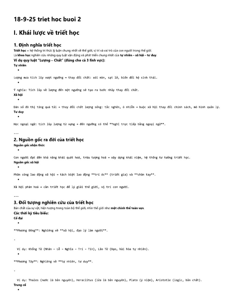 Triet Hoc Buoi 2 | PDF