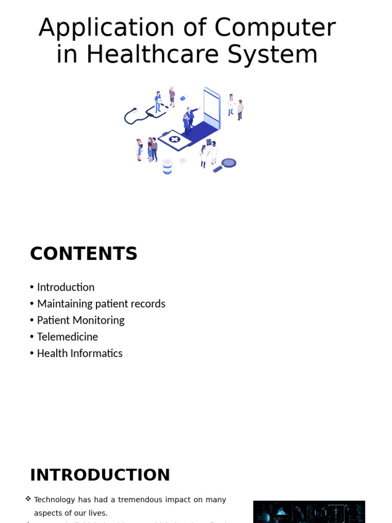 Application of Computer in Healthcare System | PDF
