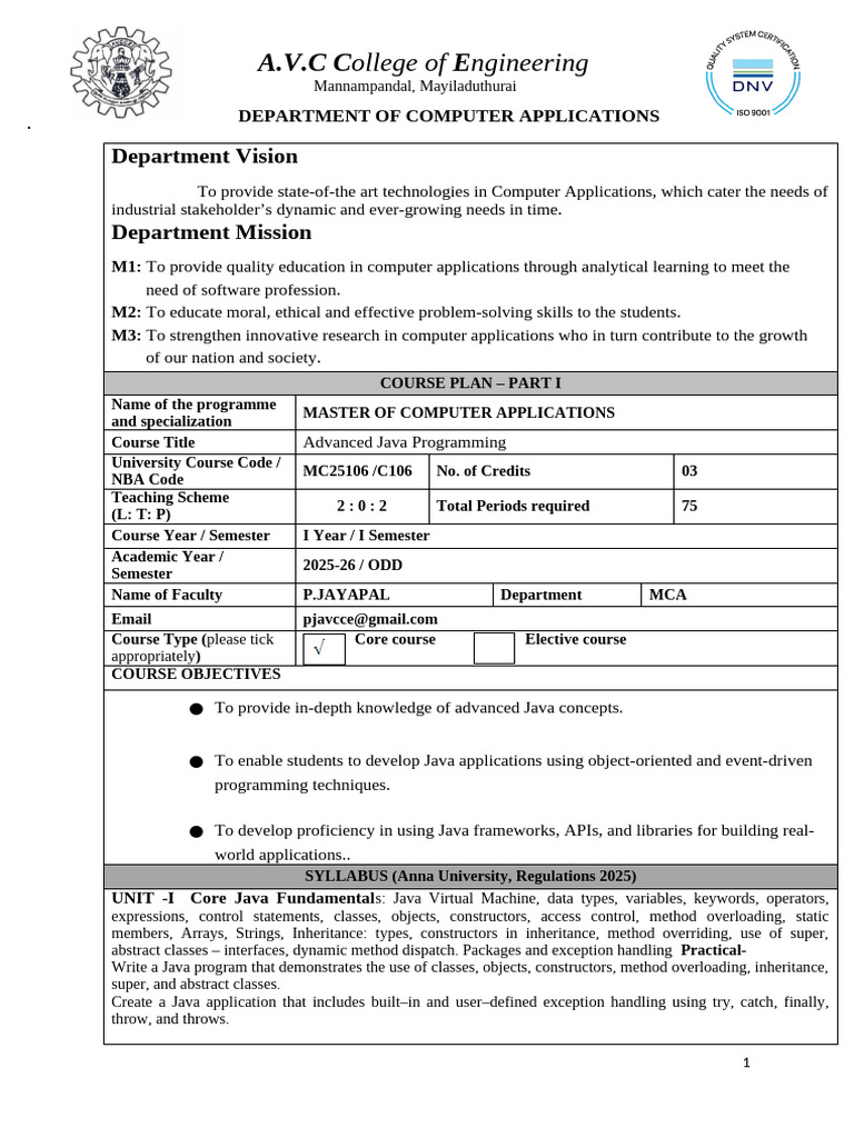 MC25106 ADJ Lesson Plan 2025 | PDF | Method (Computer Programming ...