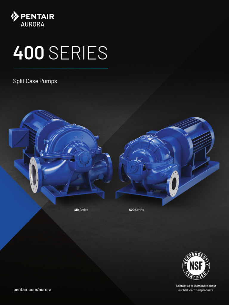 Pentair Aurora 400 Series Pumps Overview | PDF | Pump | Bearing ...