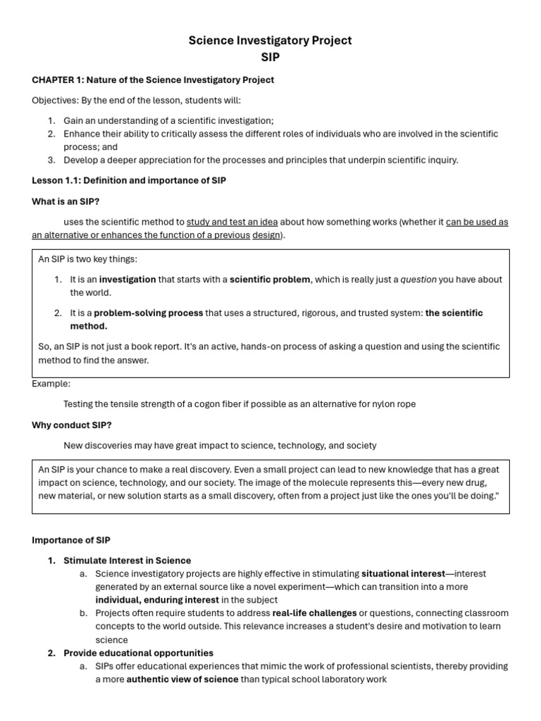 Lesson 1 and Lesson 2. Handout | PDF | Hypothesis | Scientific Method
