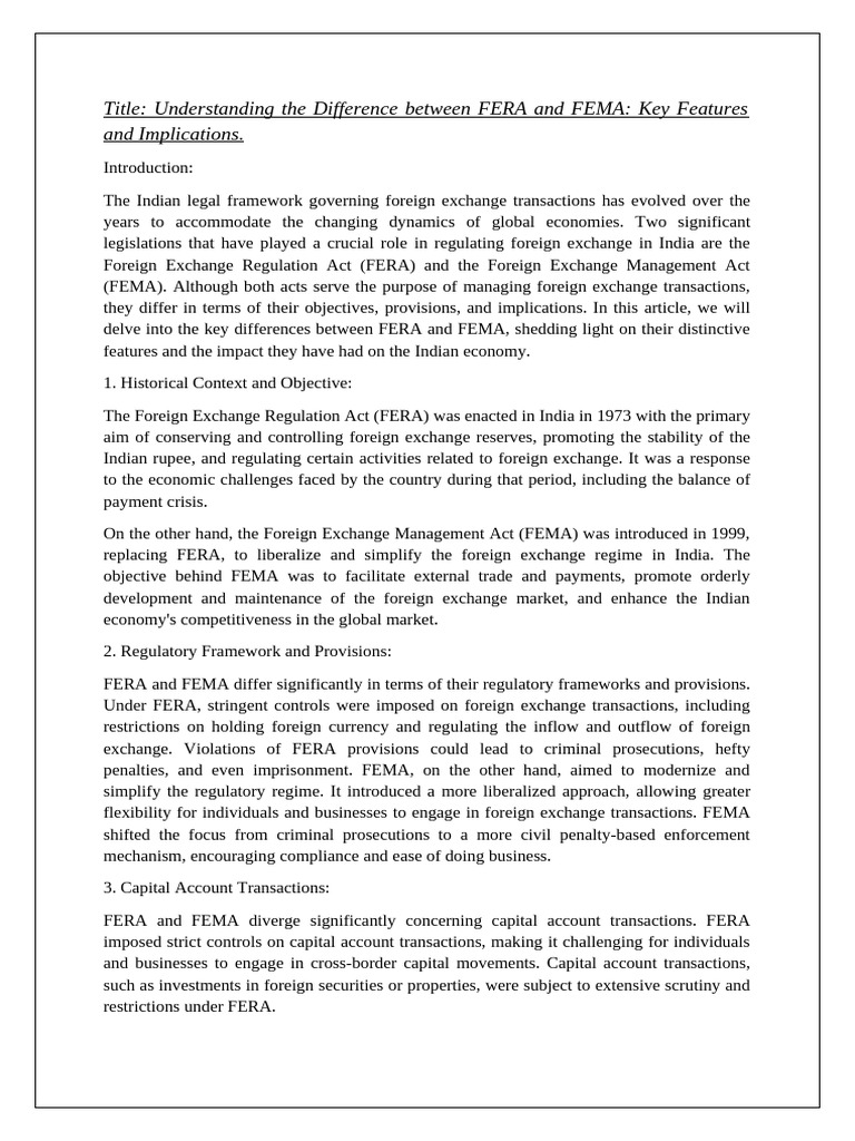 Fera and Fema | PDF | Economies | Trade