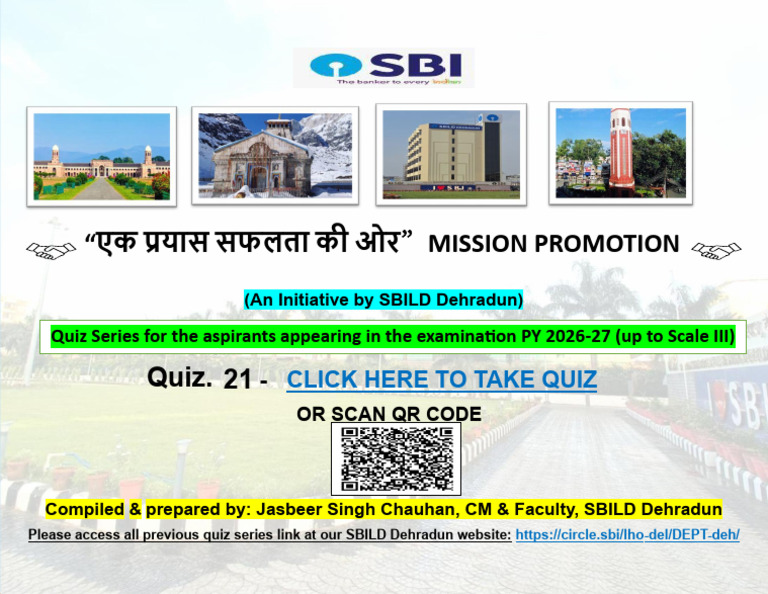 SBILD Dehradun Quiz Series 2026-27 | PDF