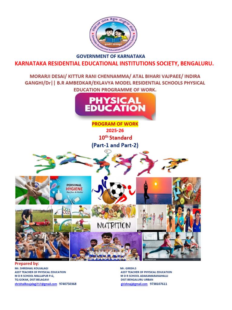 10th Class Physical Education Program of Work 2024-25 | PDF