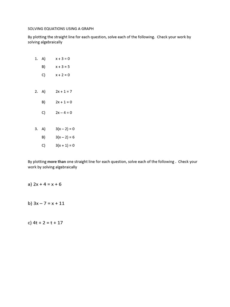 4.1 Solving Equations Using A Graph | PDF