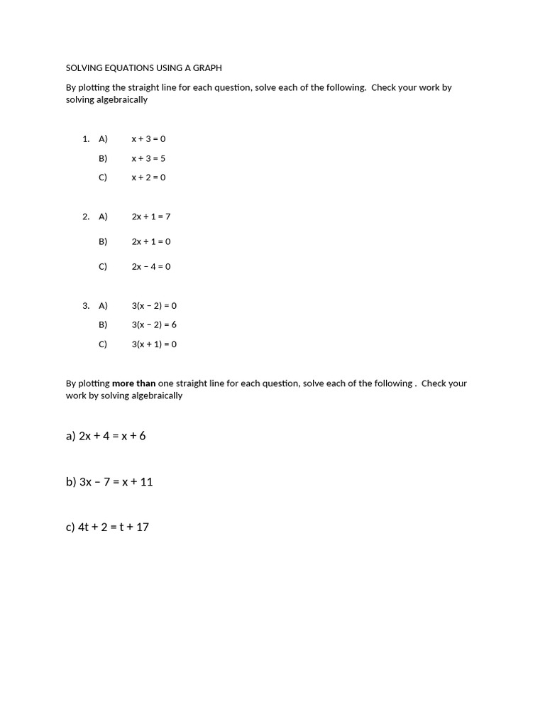 Graphical Equation Solving Guide | PDF