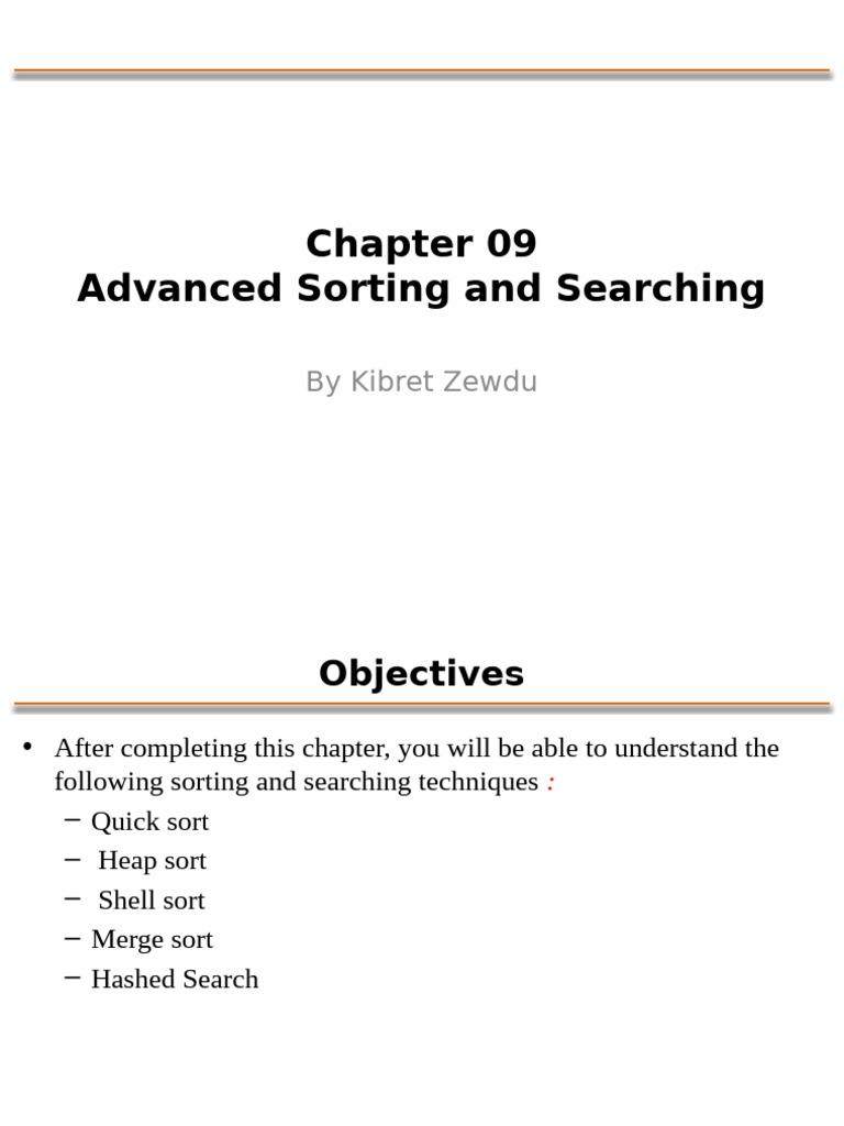Chapter 09 - Adv Sorting and Searching | PDF | Computer Science ...