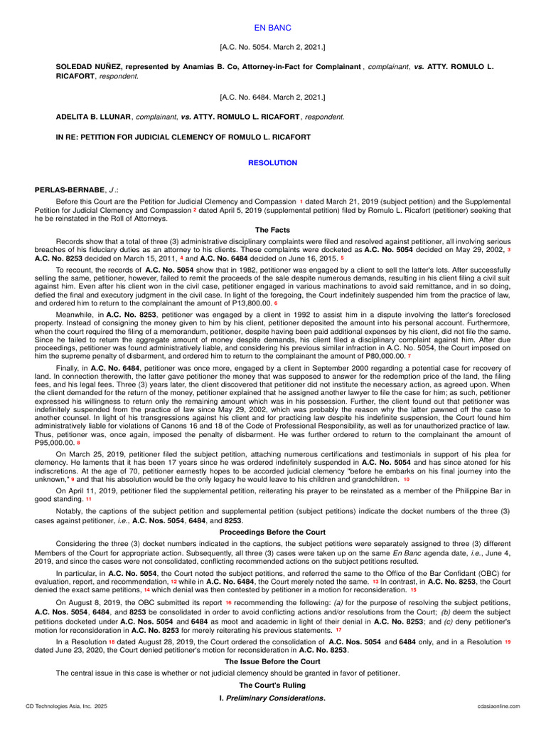 Nuñez v. Ricafort | PDF | Pardon | Forgiveness