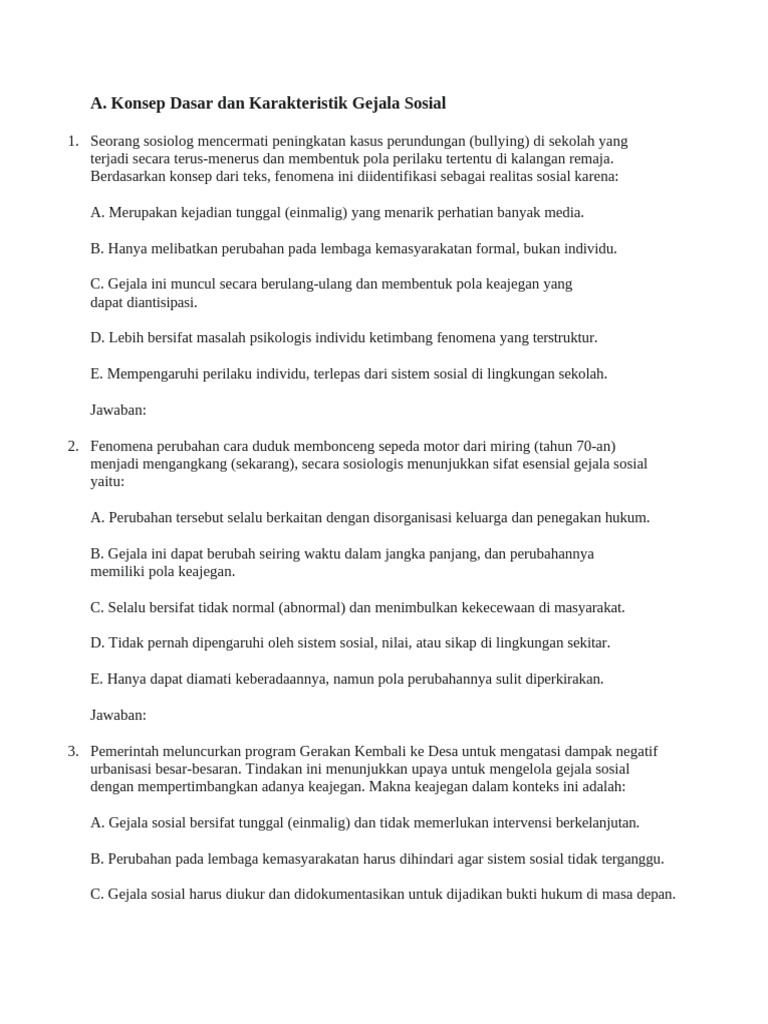Gejala Sosial: Konsep dan Contoh Aktual | PDF