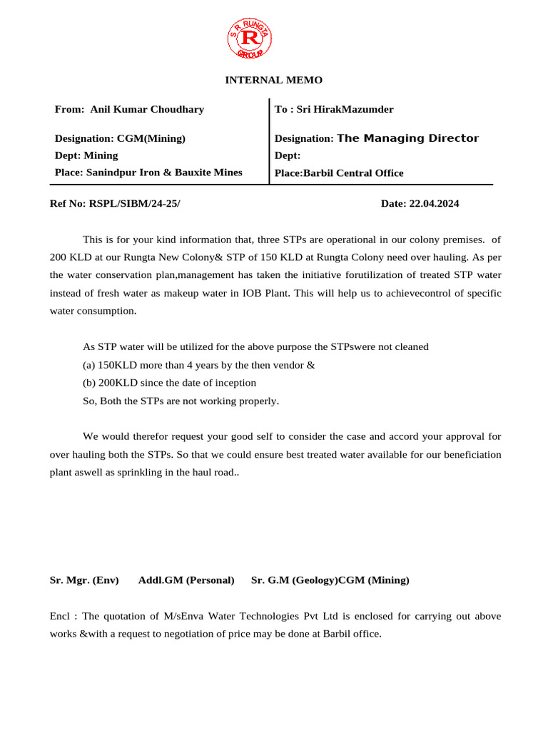 Internal Memo STP | PDF