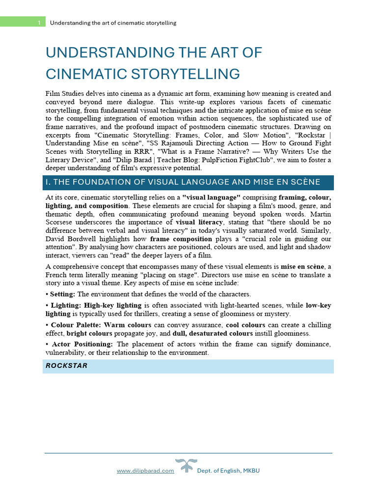 Cinematic Storytelling Techniques Explained | PDF | Pulp Fiction ...