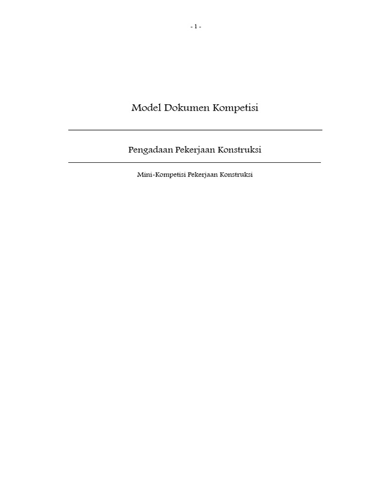 Model Dokumen Kompetisi: Pengadaan Pekerjaan Konstruksi | PDF