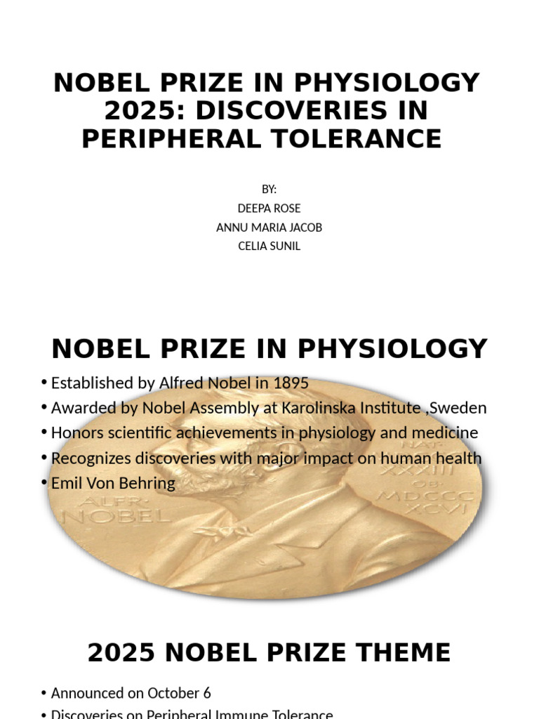 2025 Nobel Prize in Physiology Overview | PDF | Immune System | Immune ...
