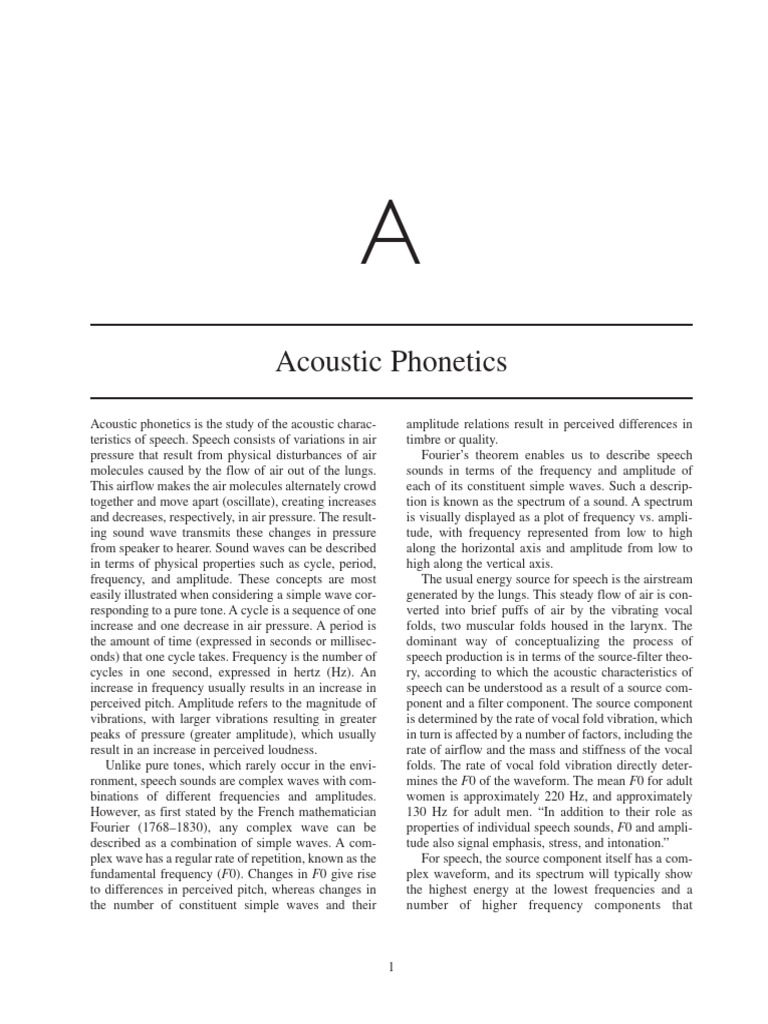 Acoustic Phonetics | PDF | Phonetics | Pitch (Music)