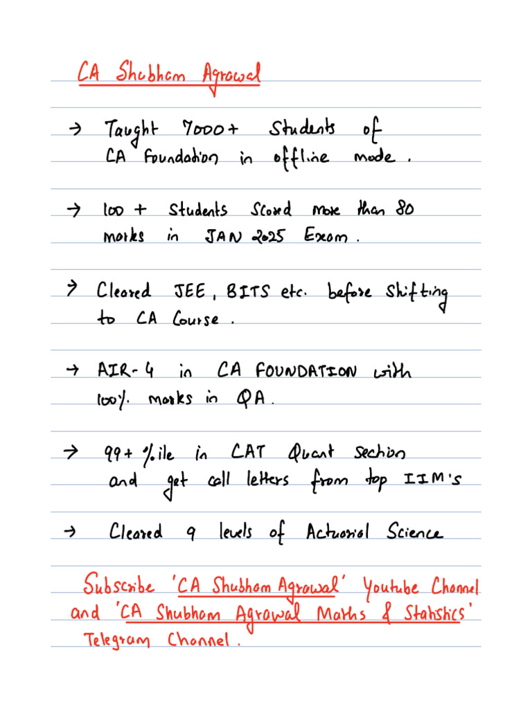 CA Foundation Statistics and Probability Guide | PDF | Regression ...
