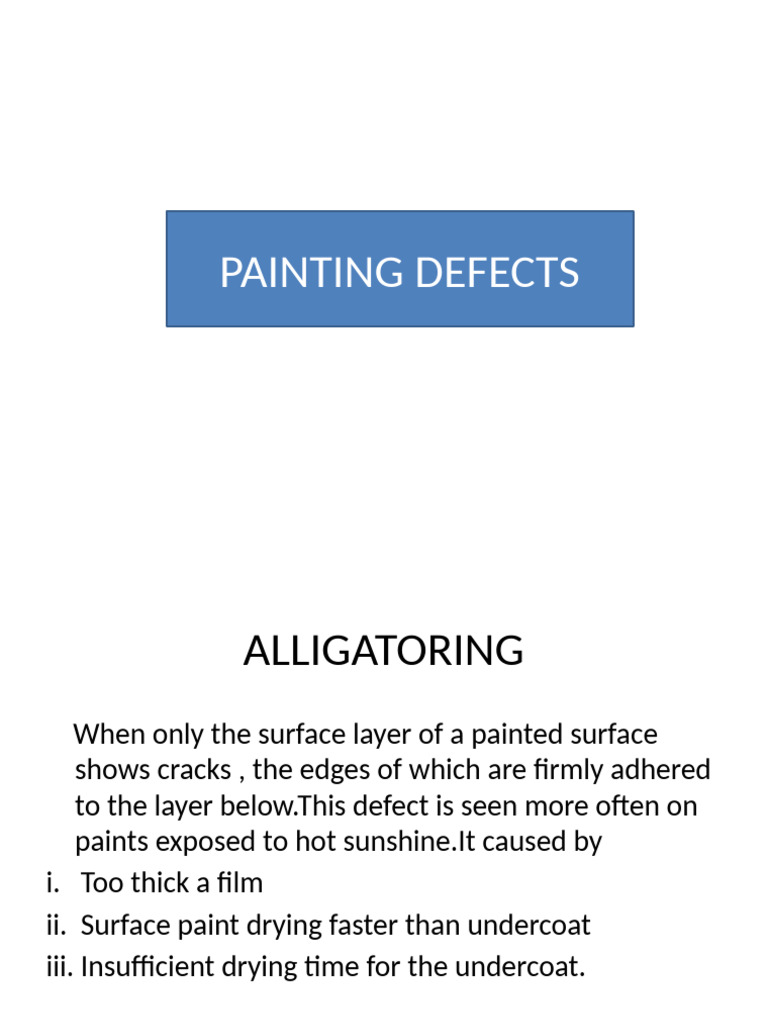Painting Defects | PDF | Paint | Materials