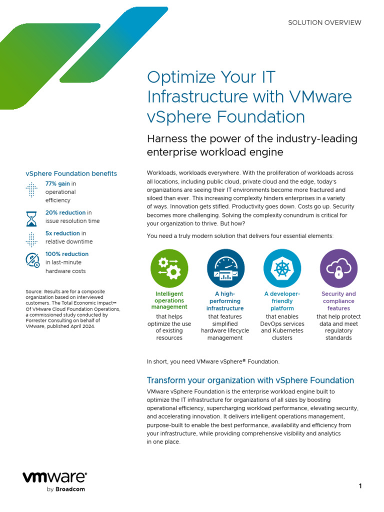 Vsphere Foundation Solution Brief v1 | PDF | Virtual Machine | Cloud Computing