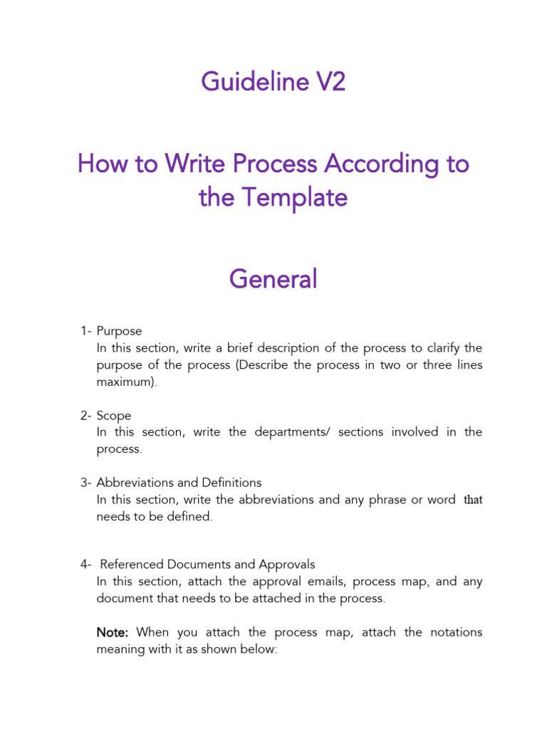 Guideline (How to Write Process According to the Template V2 (1) | PDF