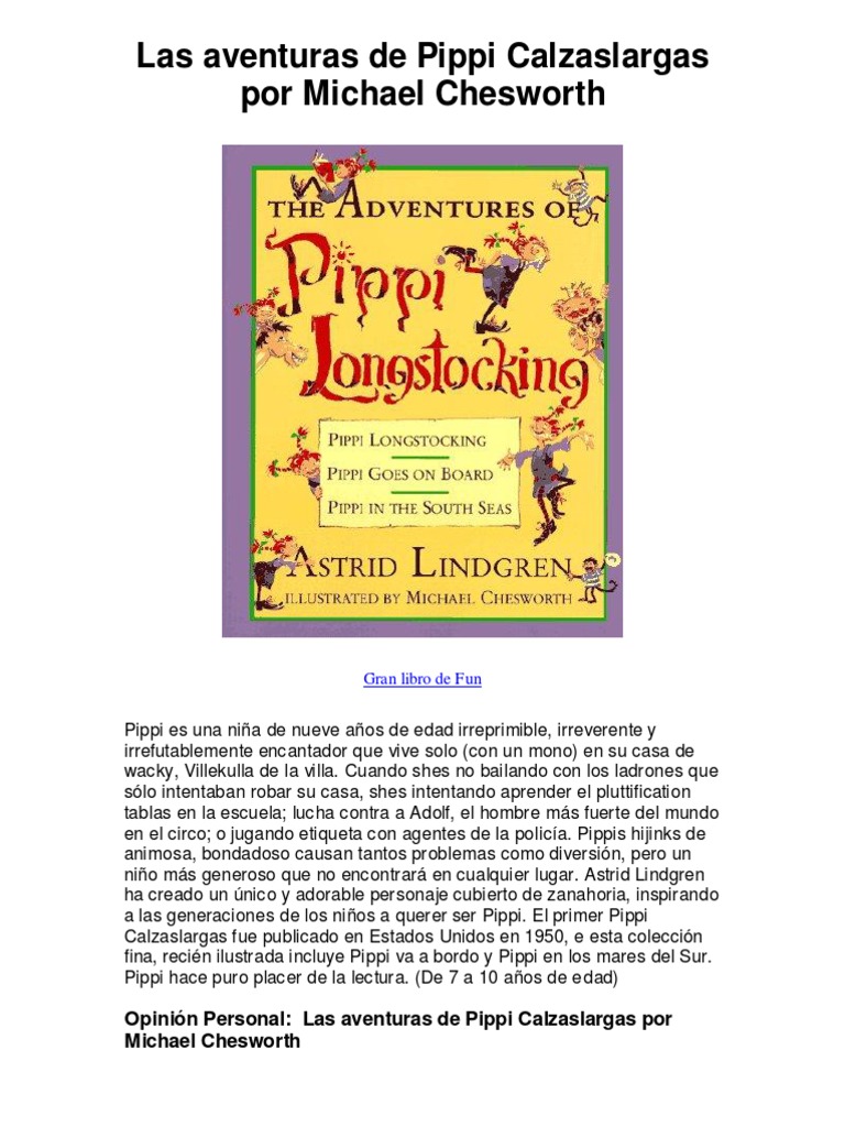 Las Aventuras de Pippi Calzaslargas Por Michael CH - 5 Estrellas ...