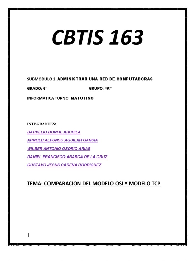 Cbtis 163 | PDF | Protocolos de internet | Red de computadoras