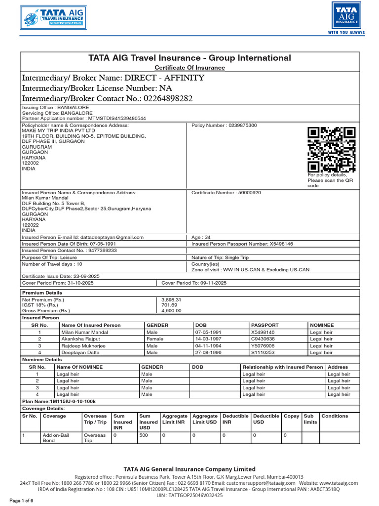 Travel Insurance | PDF | Insurance | Financial Risk