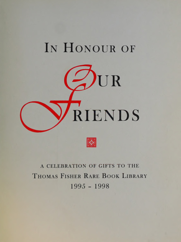 In Honour of Our Friends | PDF