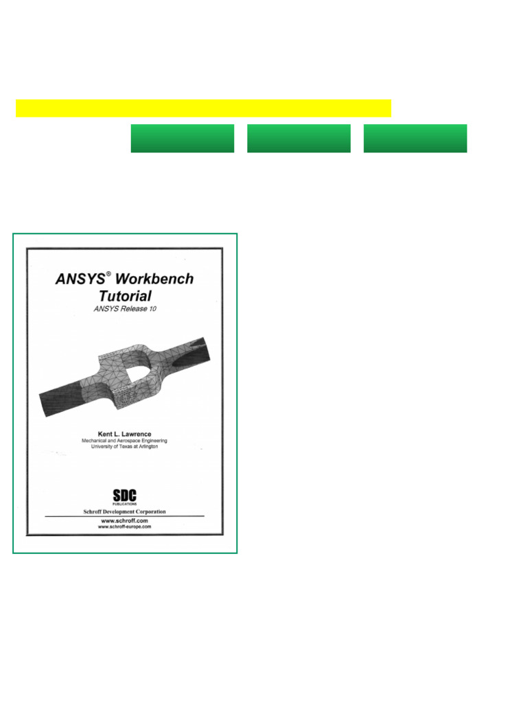 ANSYS Workbench Tutorial Wei Zhi Kindle & PDF Formats | PDF