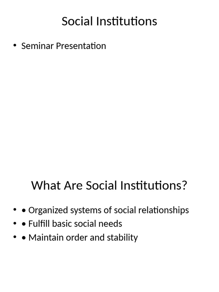 Understanding Social Institutions | PDF