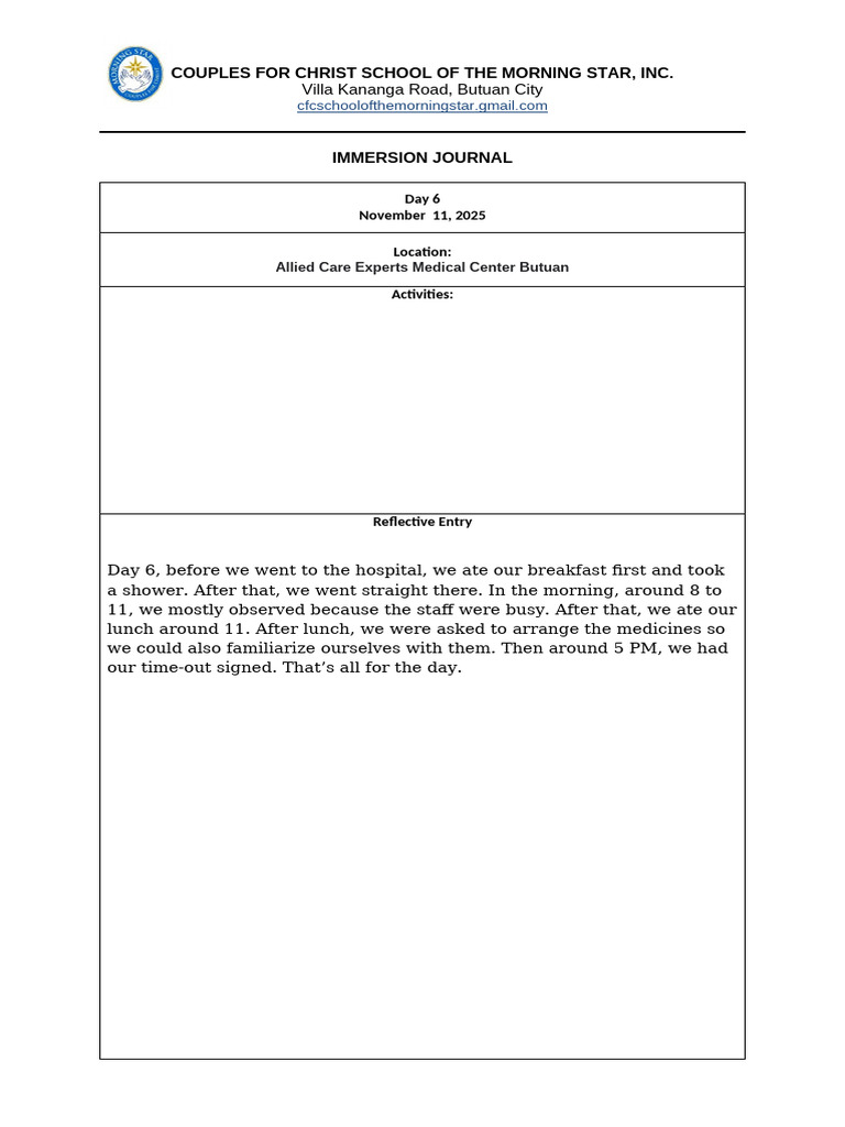 Immersion-Journal. 4 Docx | PDF