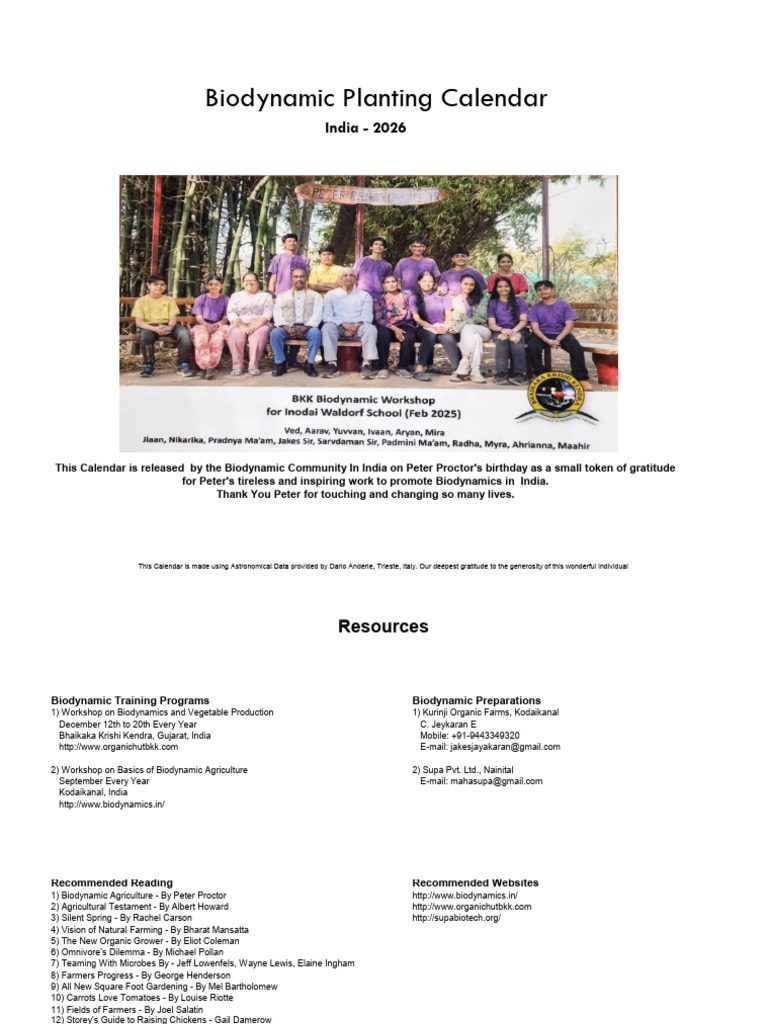 2026 Biodynamic Planting Calendar | PDF | Apsis | Eclipse