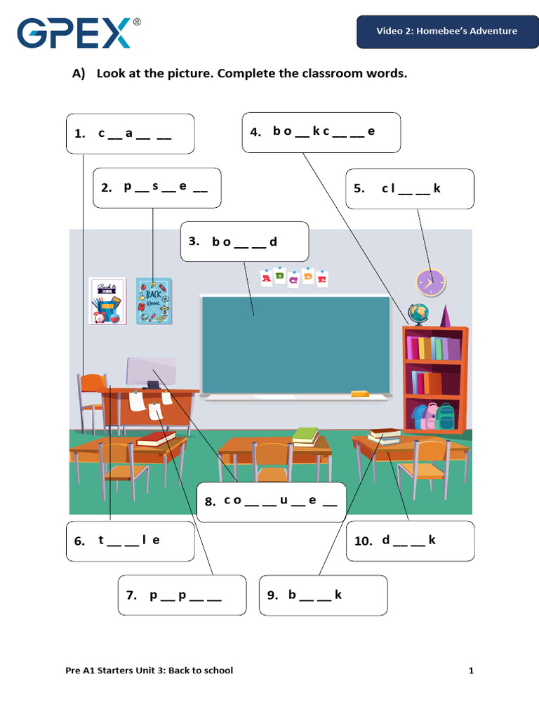 Pre A1 Starters Unit 3: School Activities | PDF | Chess Openings ...