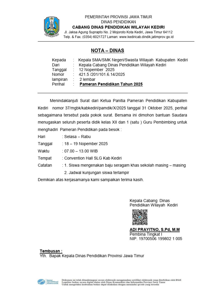 201 Nota Dinas Pameran Pendidikan_sign | PDF