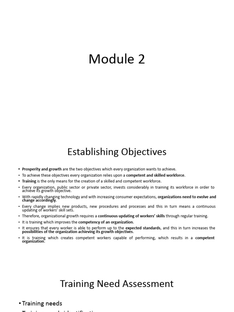 Module 2 - Process of Training.pptx (1) | PDF | Apprenticeship | Learning