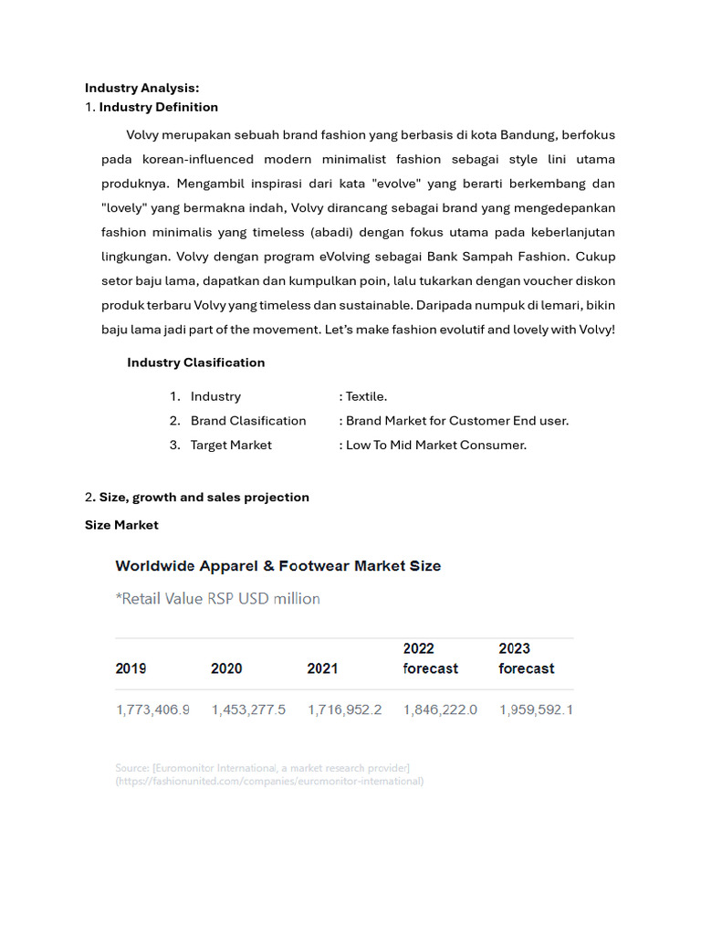 Analisis Industri Fashion Minimalis Volvy | PDF