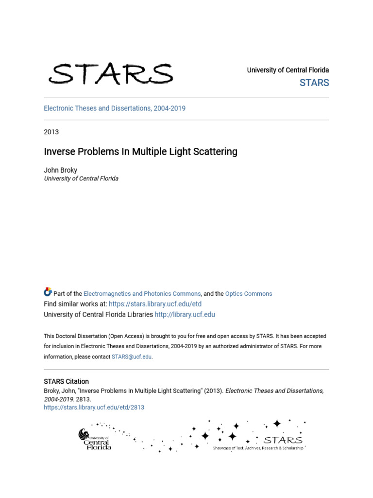 Inverse Problems in Multiple Light Scattering - PDF Room | PDF ...