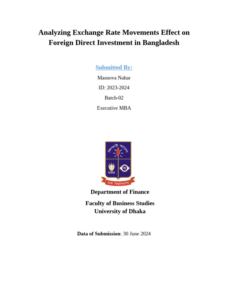 2023-2024 Masnova Nahar Project Paper | PDF | Exchange Rate | Monetary ...