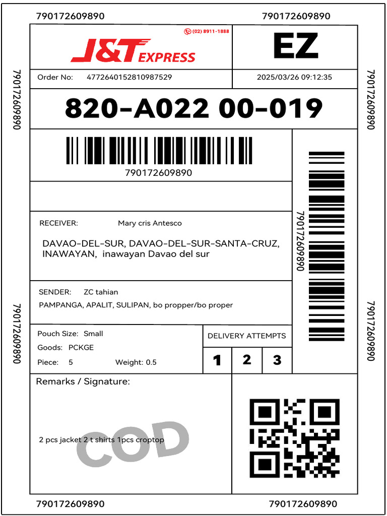 Delivery Details for Multiple Orders | PDF