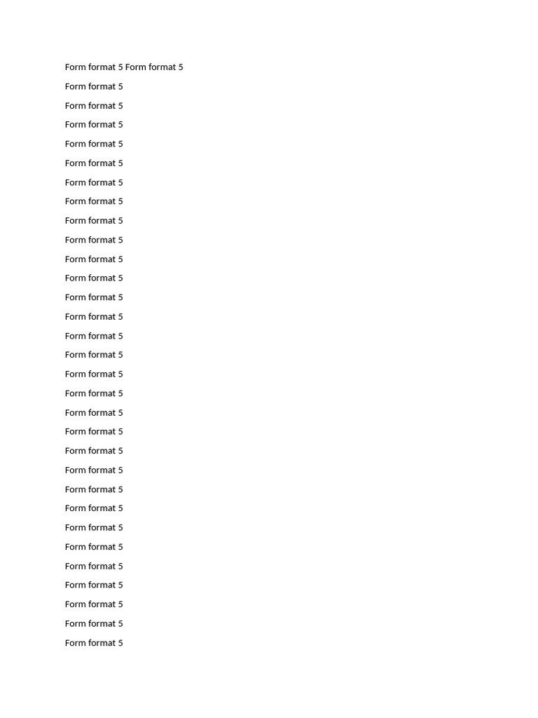Form Format 5 Form Format 5-0 | PDF