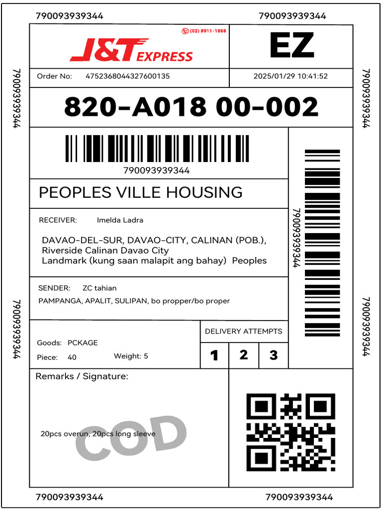 Delivery Details for Multiple Orders | PDF