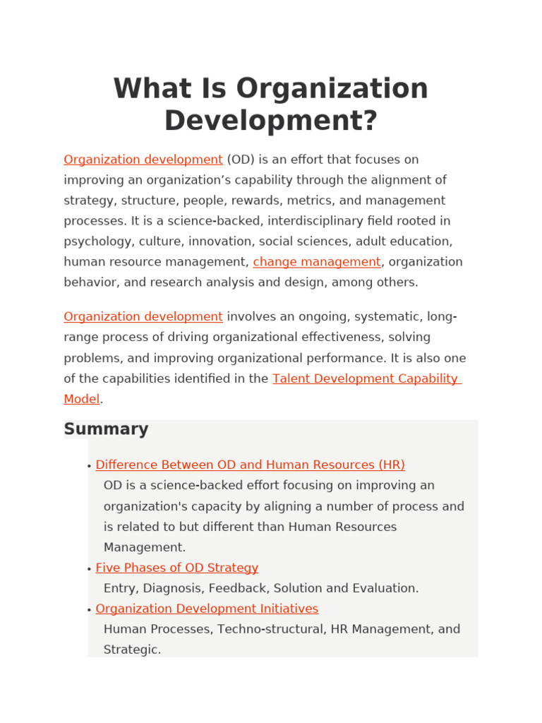 Understanding Organization Development | PDF | Organization Development ...