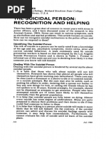 SAD PERSONS Scale for Suicide Risk Assessment | PDF