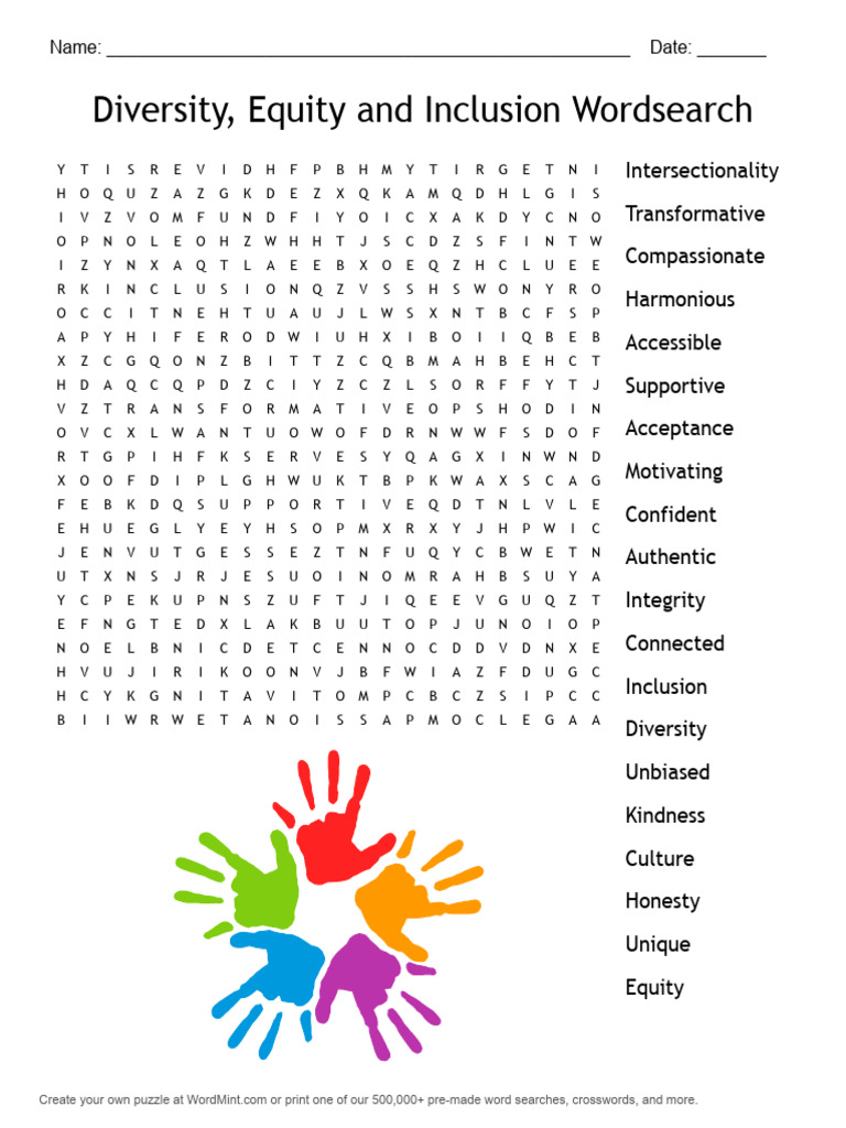 Worksheet 1 - Diversity Equity and Inclusion Puzzle | PDF | Puzzles ...