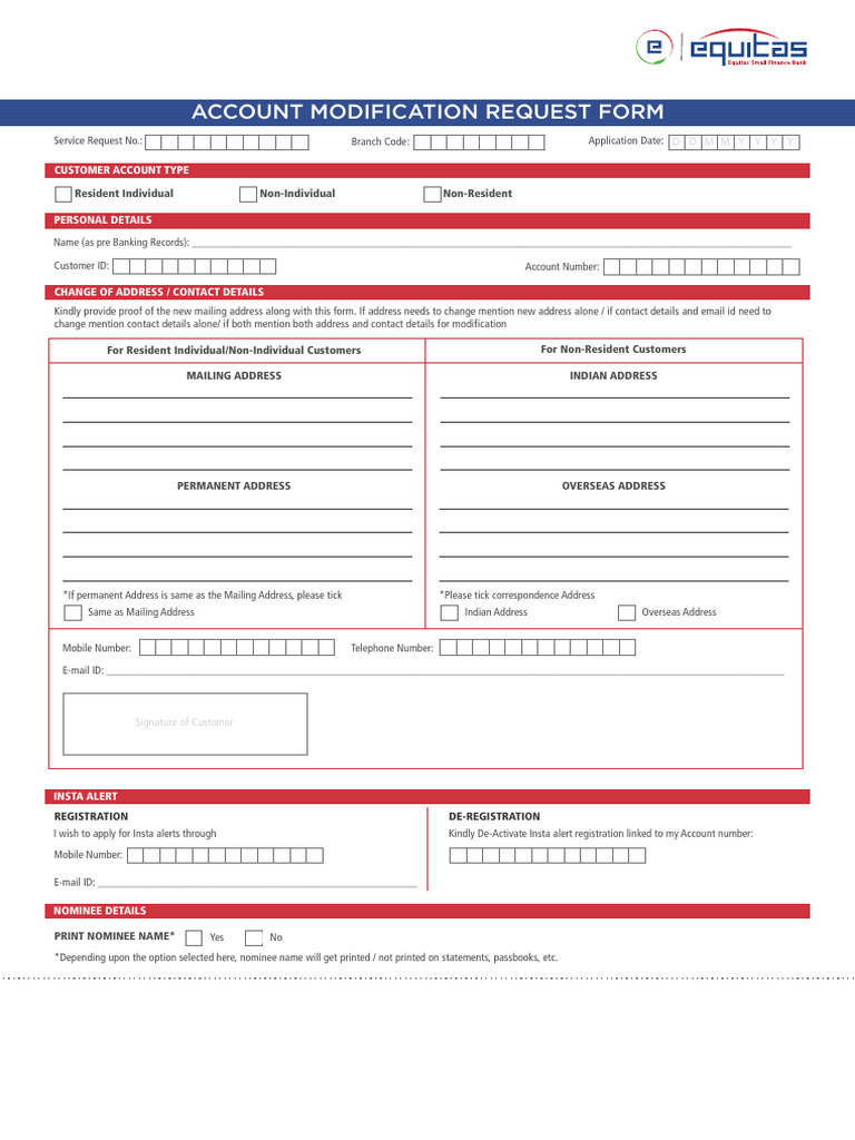 Account Modification Request Form | PDF