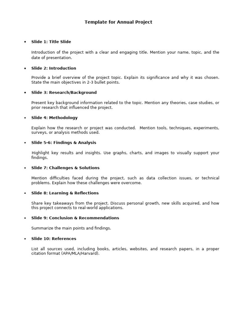 Annual Project Presentation Template | PDF