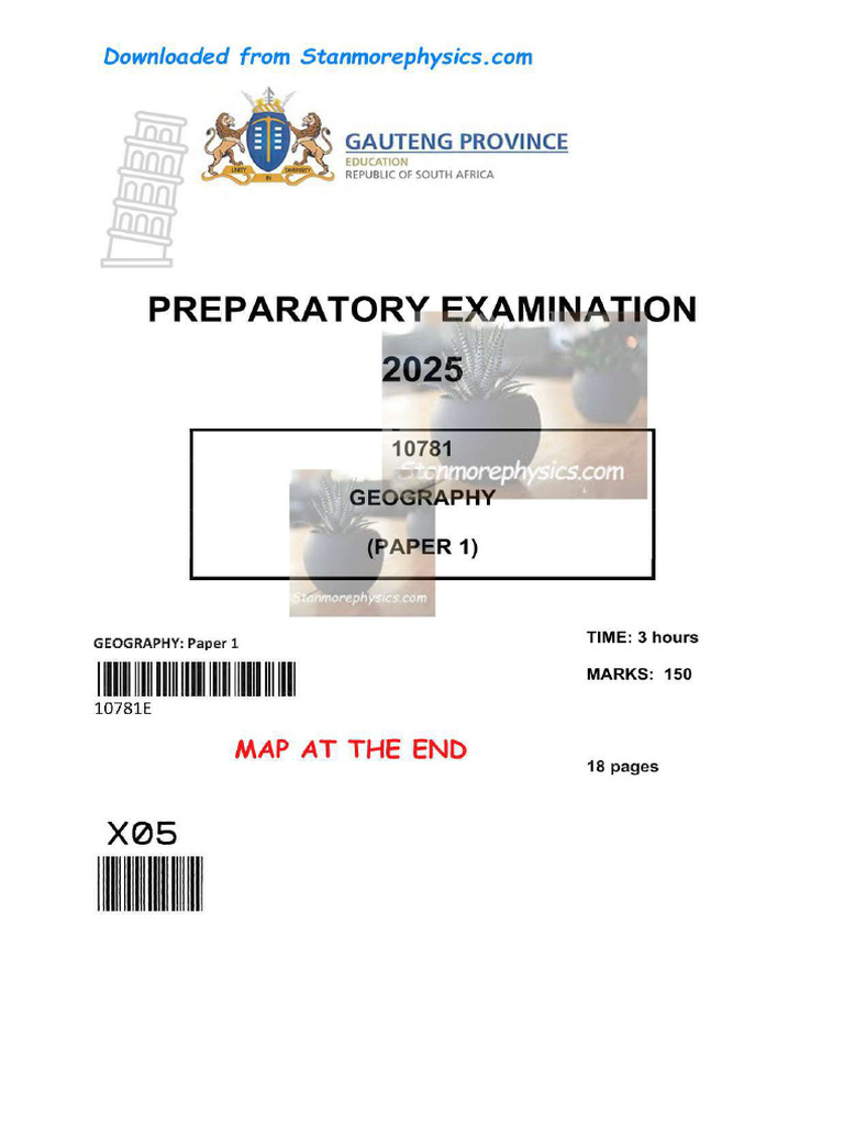 GP Geography Grade 12 September 2025 P1 and Memo | PDF